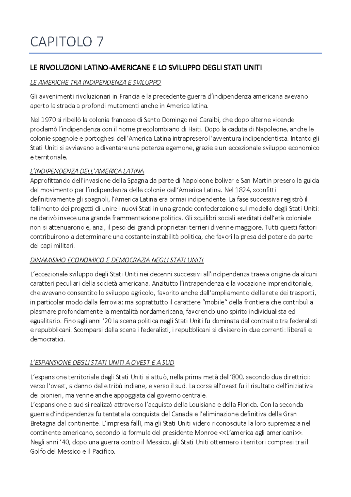 7 RIV Latino America E Stati Uniti - Storia contemporanea - Università ...