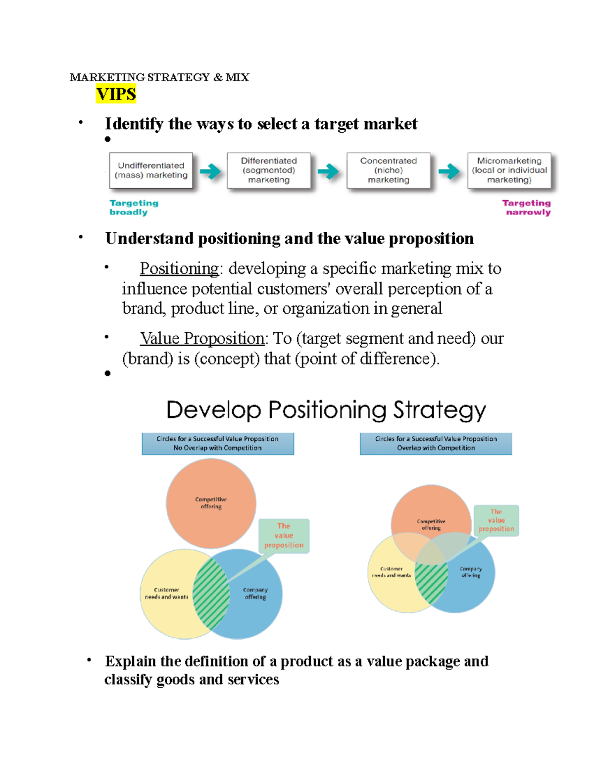 28. Marketing Strategy & Mix - MARKETING STRATEGY & MIX VIPS Identify ...