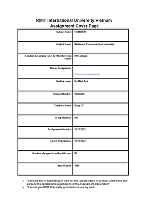 DIEP Reflective Writing Template - COMM2377 - Studocu