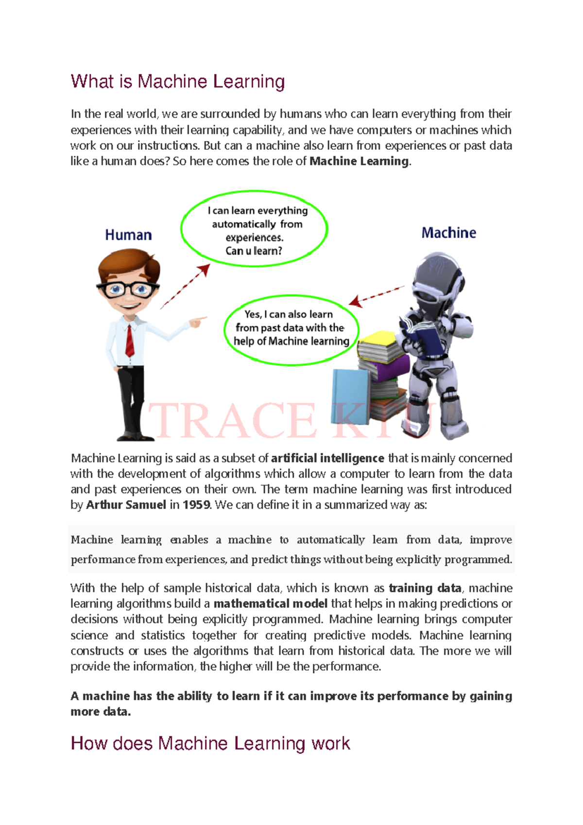 Module 5 - What is Machine Learning In the real world, we are surrounded by humans who can learn ...