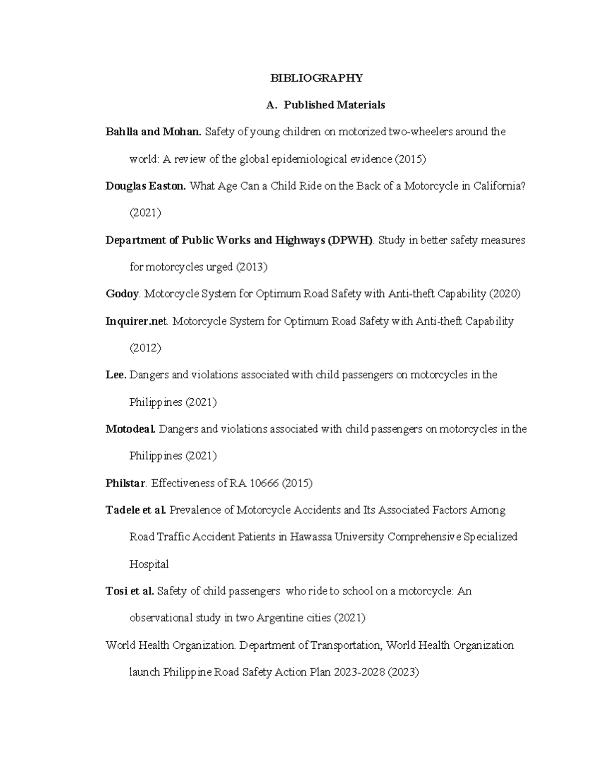 Bibliography-and-Appendices-Sample 111935 - BIBLIOGRAPHY A. Published ...