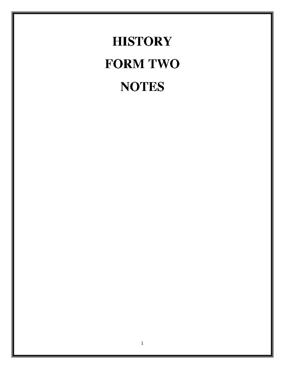 History FORM TWO - mr. John - HISTORY FORM TWO NOTES INTERACTIONS AMONG ...