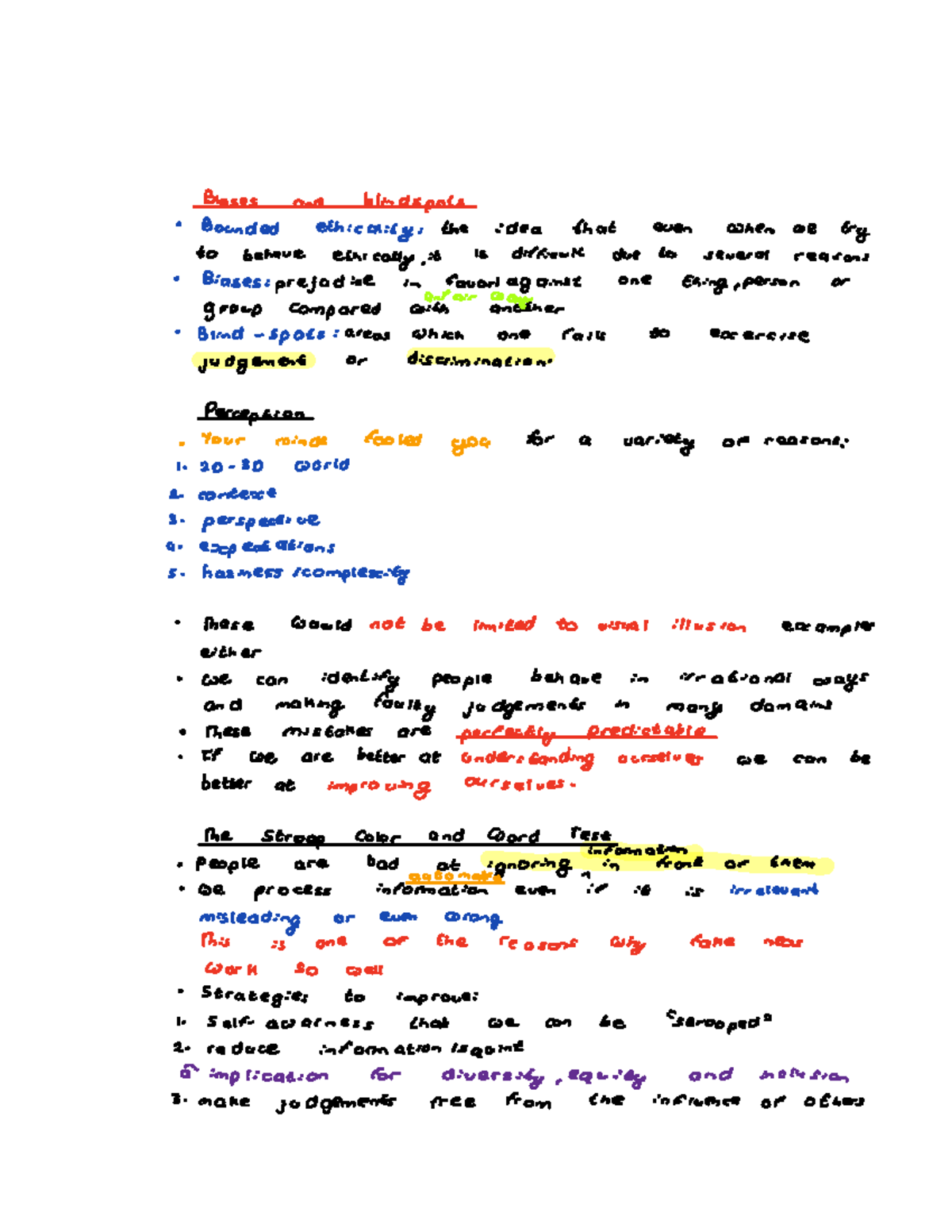 Week 11 - Notes - Biases and blindspots Bounded ethicality the idea ...