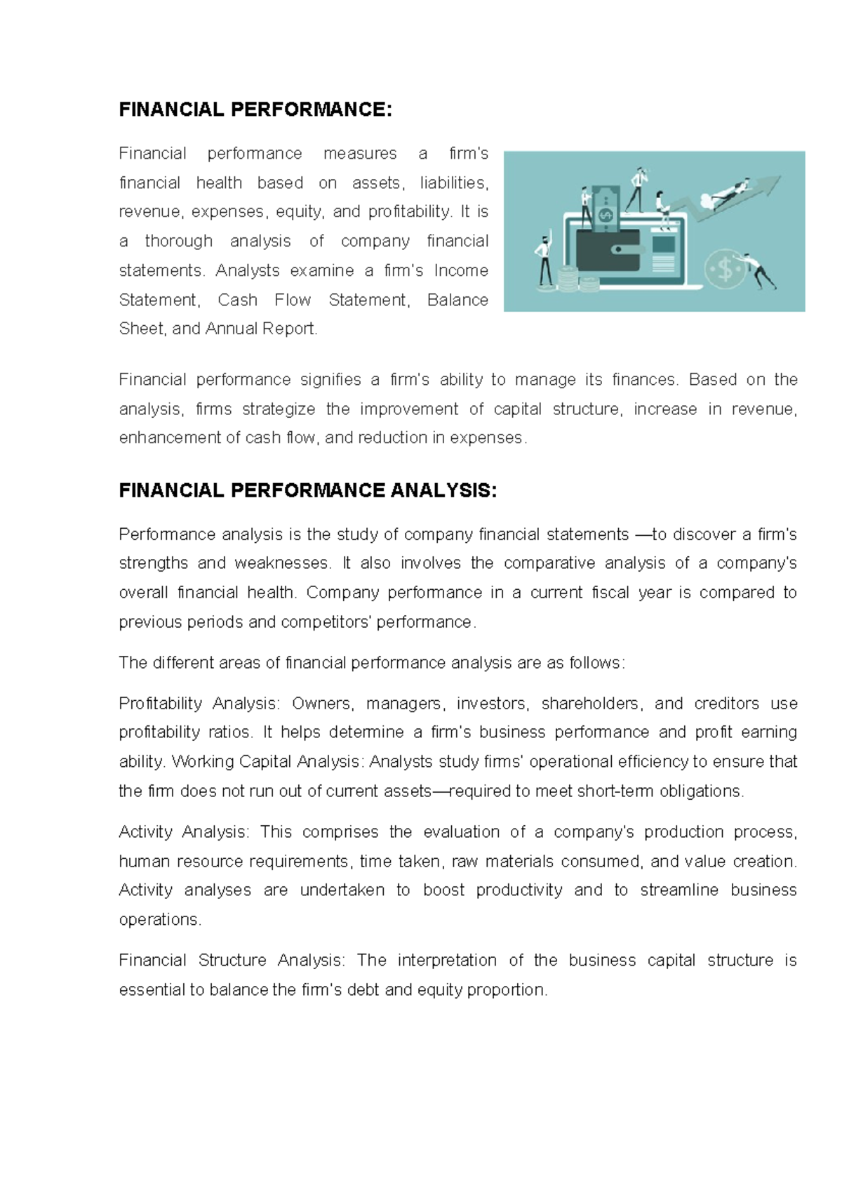 Rakesh Final YEAR Project - FINANCIAL PERFORMANCE: Financial ...