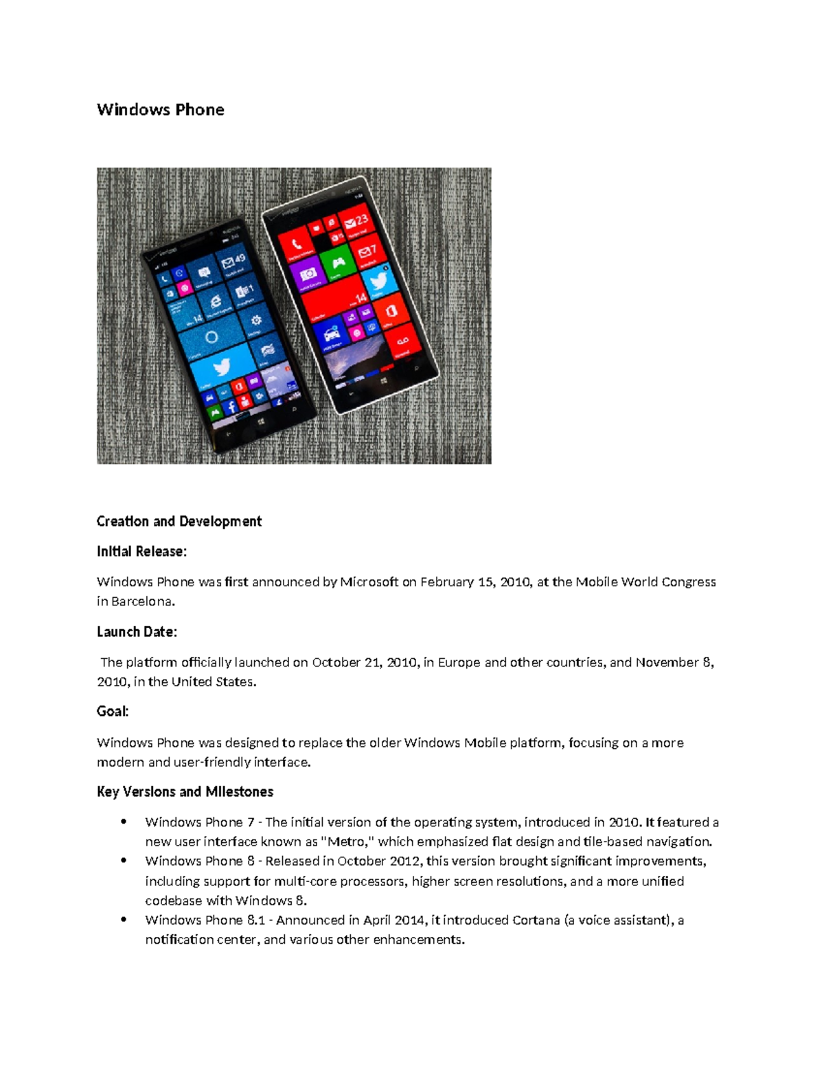 Windows Phone - wdw - Windows Phone Creation and Development Initial ...