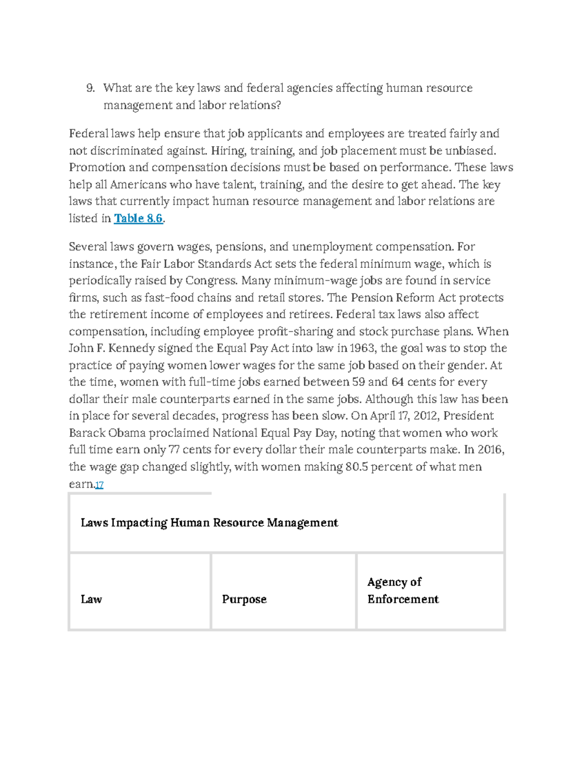 8.9 Legal Environment of Human Resources and Labor Relations - What are ...