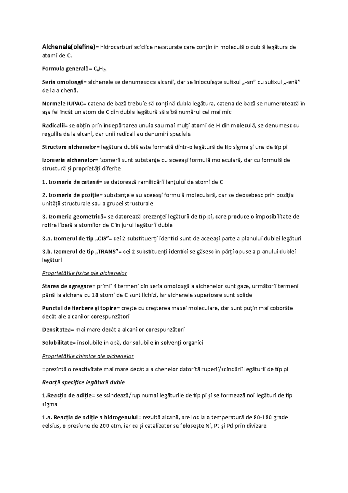 Alchene+Alcadiene - hububj - Alchenele(olefine)= hidrocarburi aciclice ...
