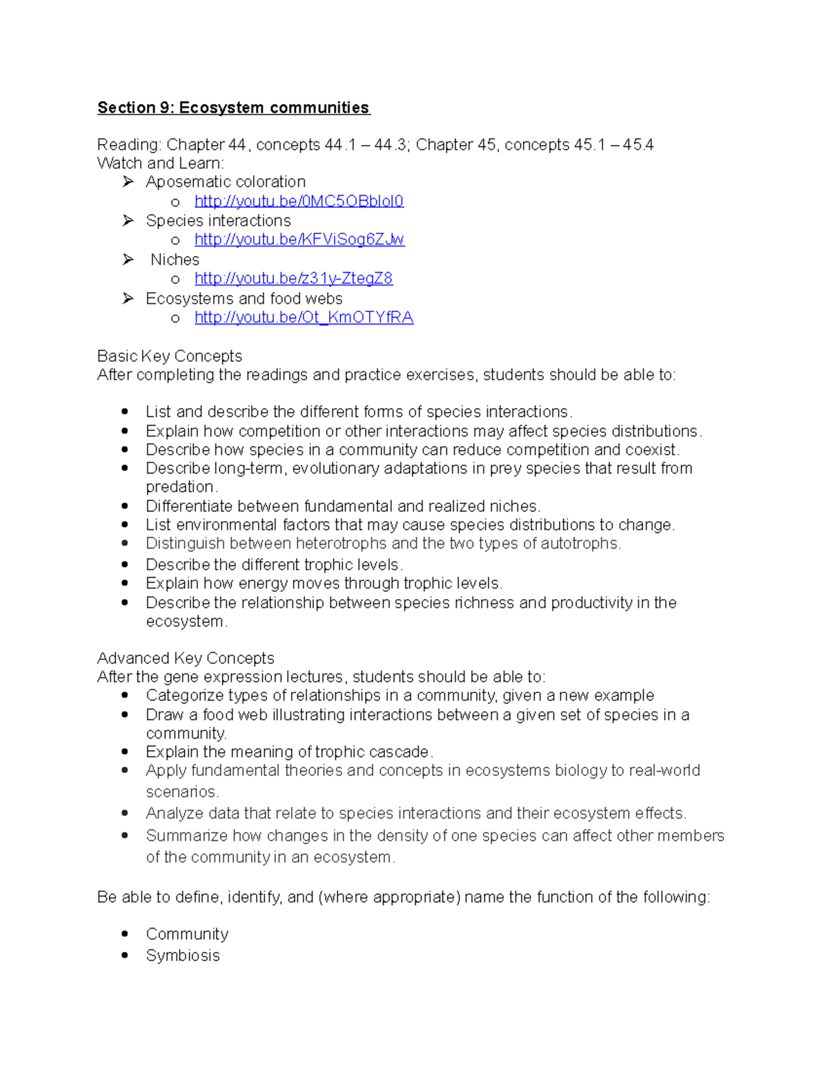 09-Ecosystem communities vocab and KCs - Section 9: Ecosystem ...