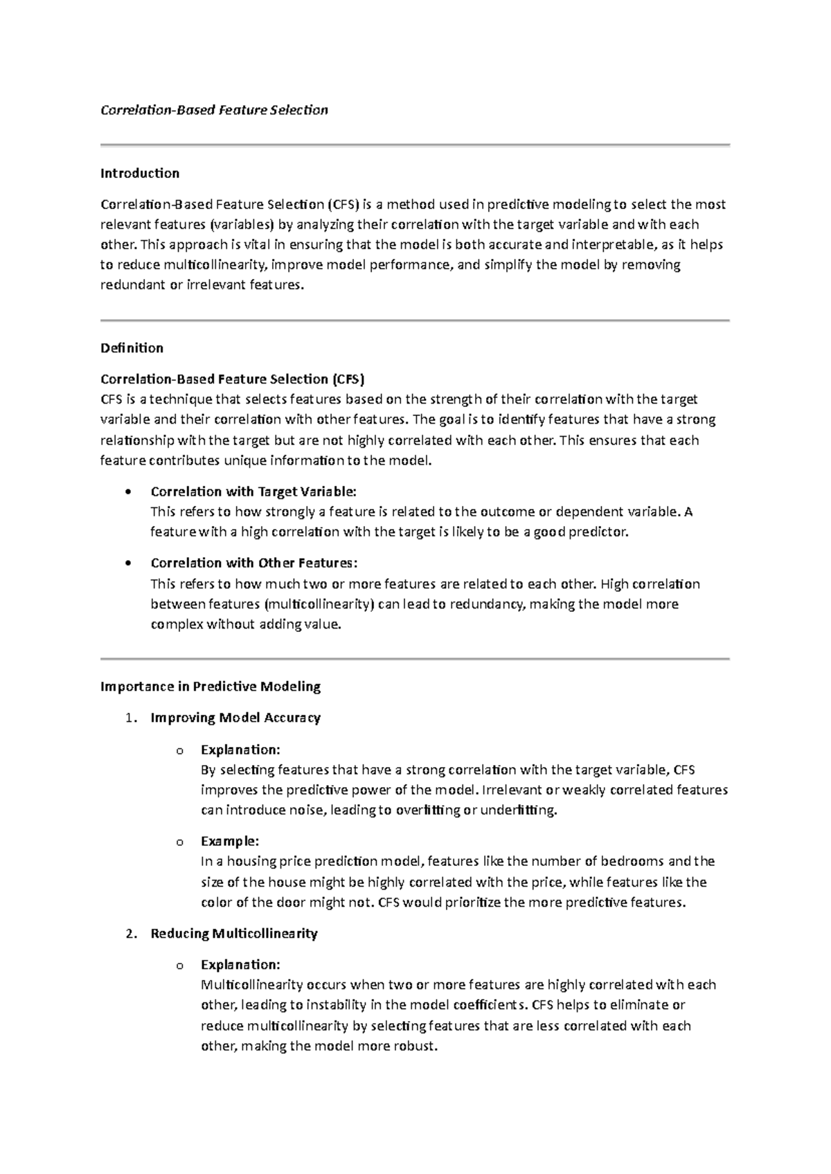 7 Correlation Based Feature Selection Correlation Based Feature