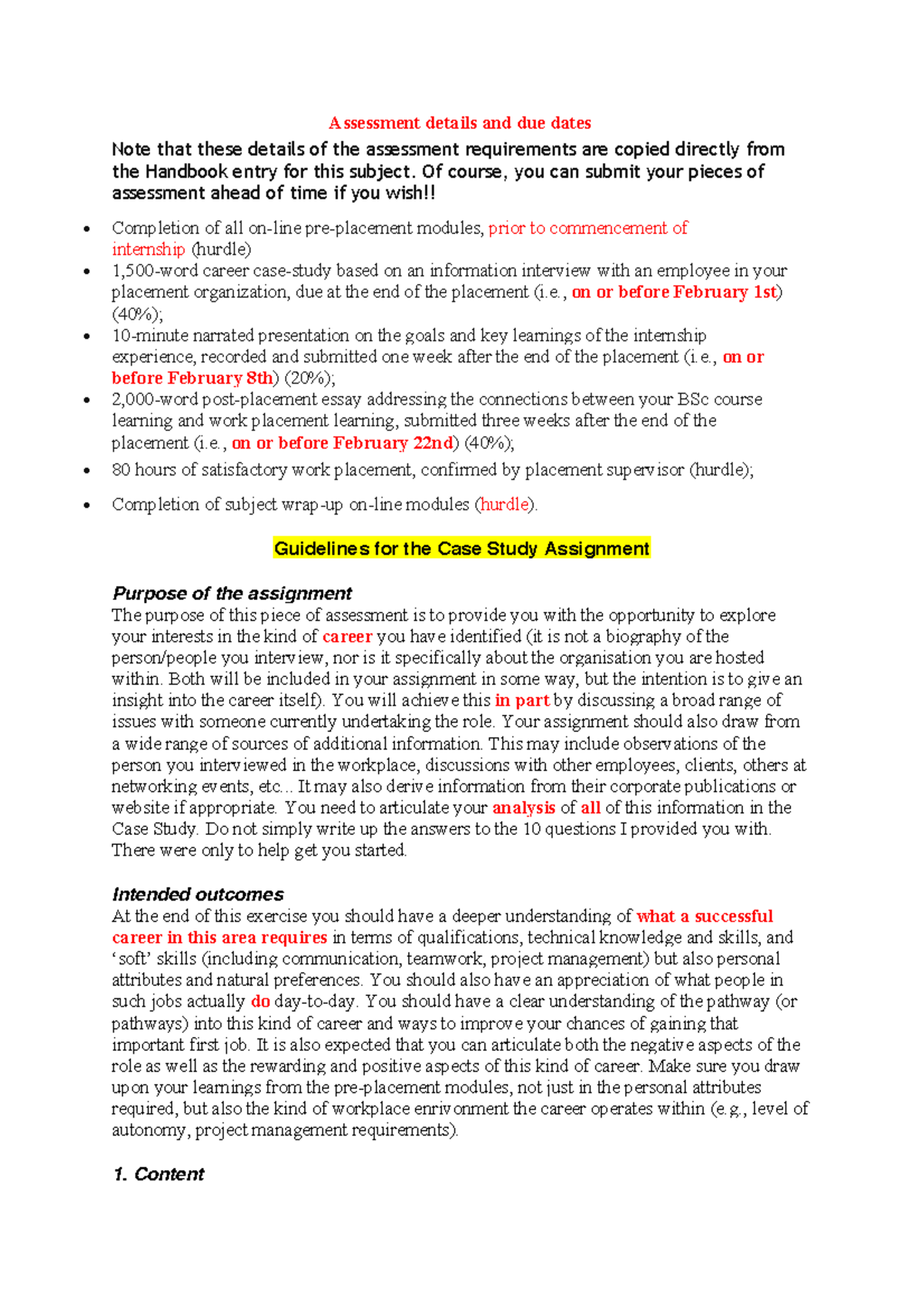 Assessment details and due dates - Of course, you can submit your ...