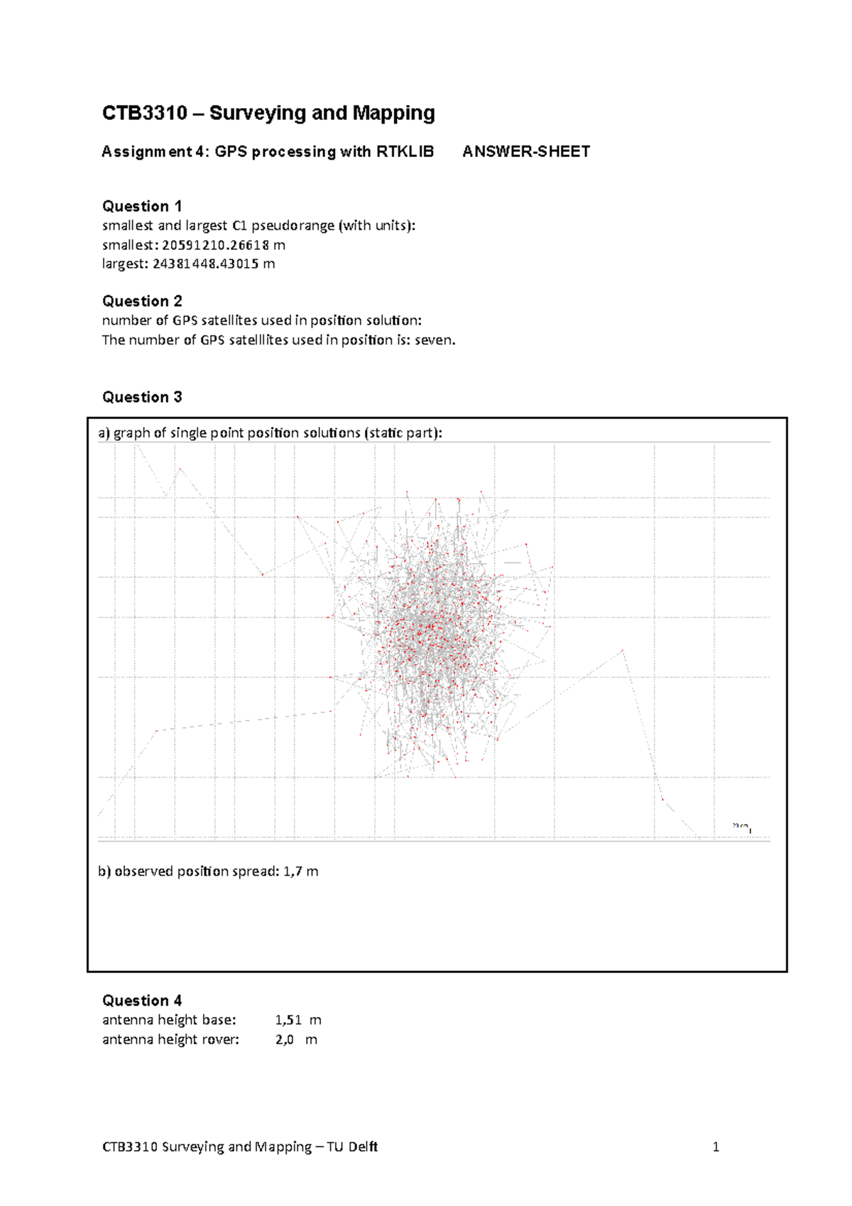 CTB3310 GPSprocessing Rtklib Answer sheet template - CTB3310 – Surveying and Mapping Assignment ...