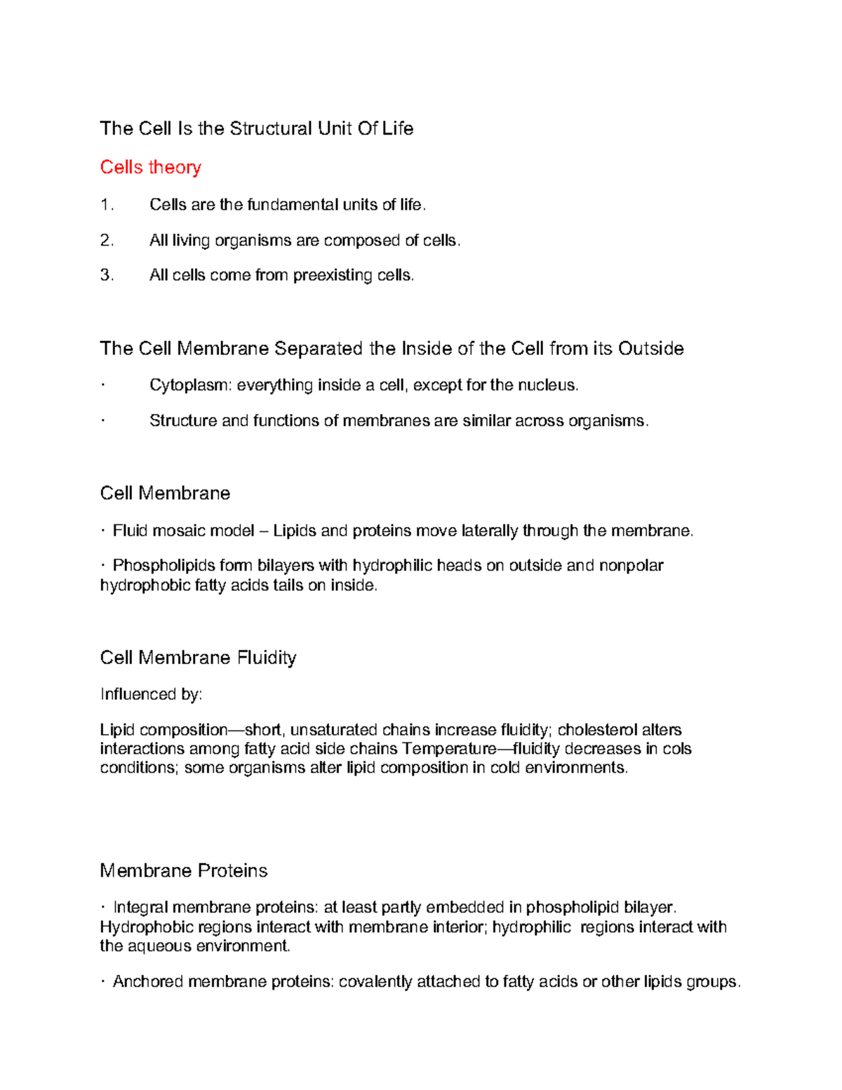Study guide quiz and exam - The Cell Is the Structural Unit Of Life ...