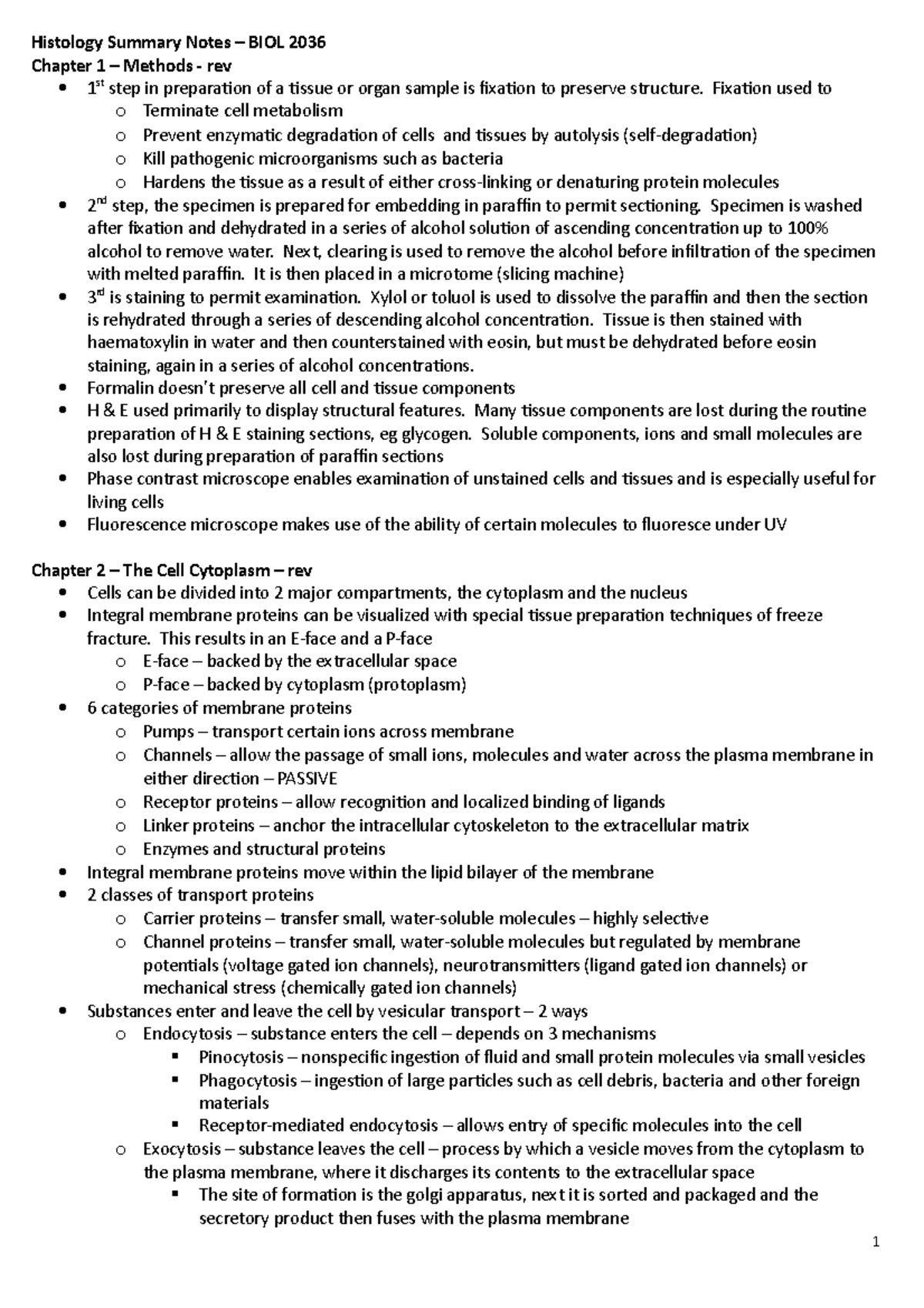 Fixation Histology Notes at Hunter Peacock blog