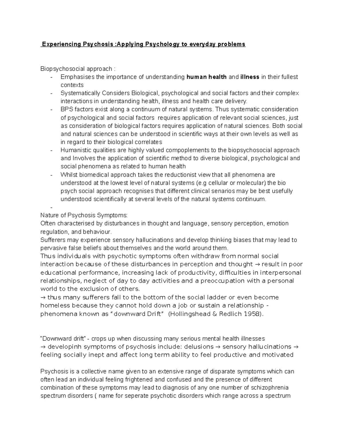 Experiencing Psychosis Applying Psychology to everyday problems ...