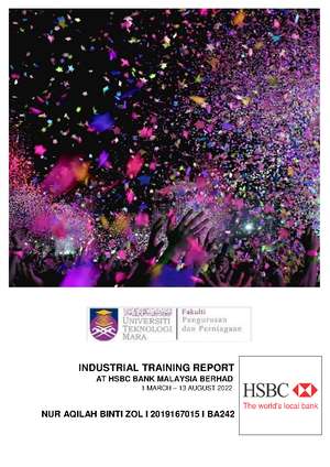 MGT666 Internship report Sample 1 - Prepared by: Ammar Firdaus Bin ...