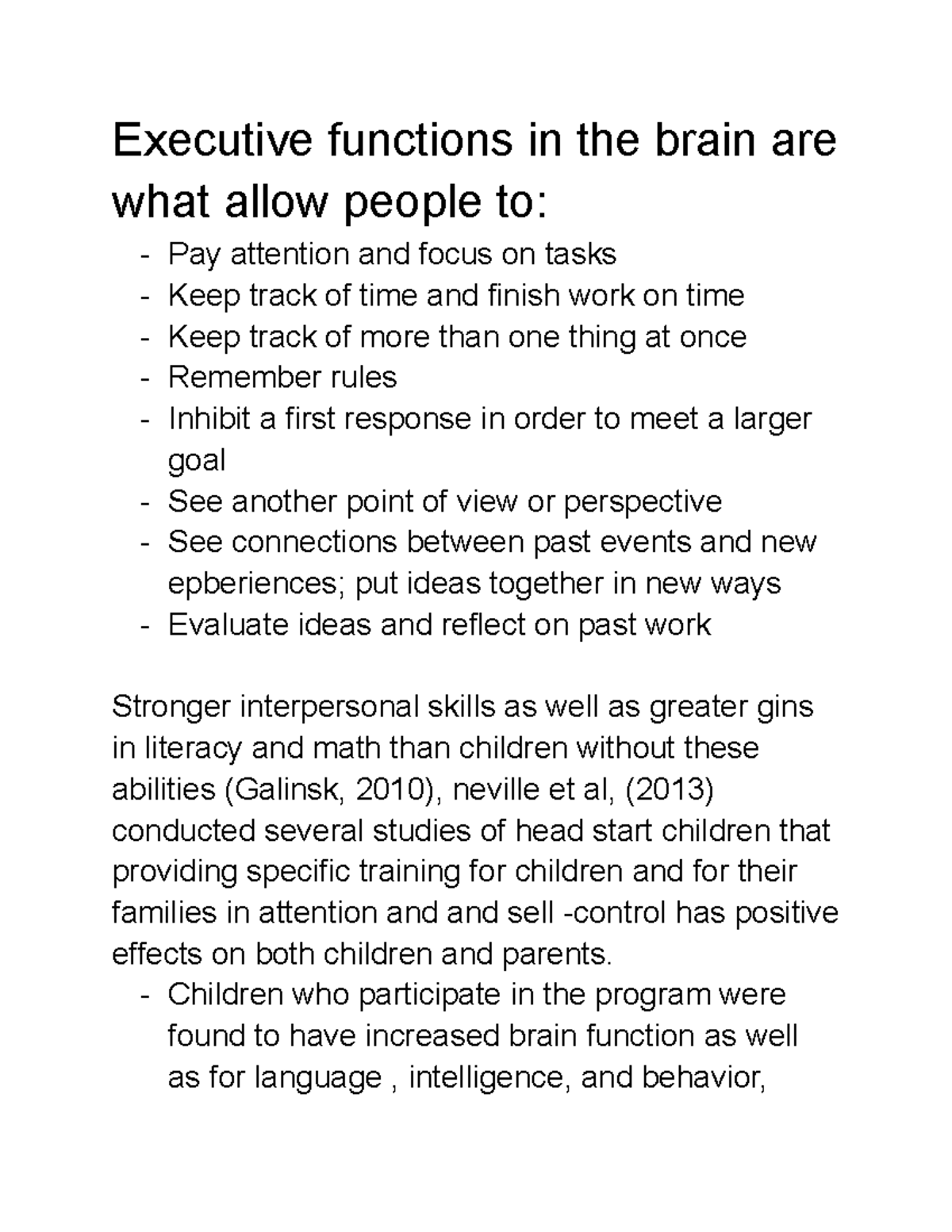 Executive functions in the brain are what allow people to - Executive ...