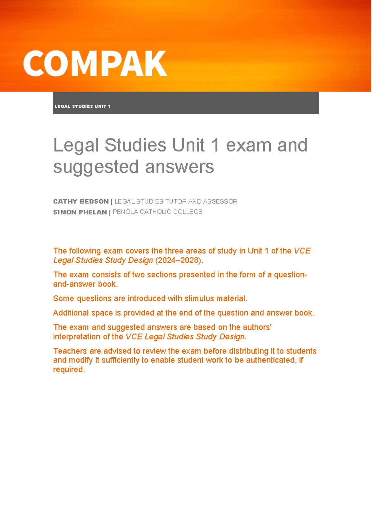 Legal UNIT 1 PRAC EXAM - practce exam - LEGAL STUDIES UNIT 1 Legal Studies Unit 1 exam and ...