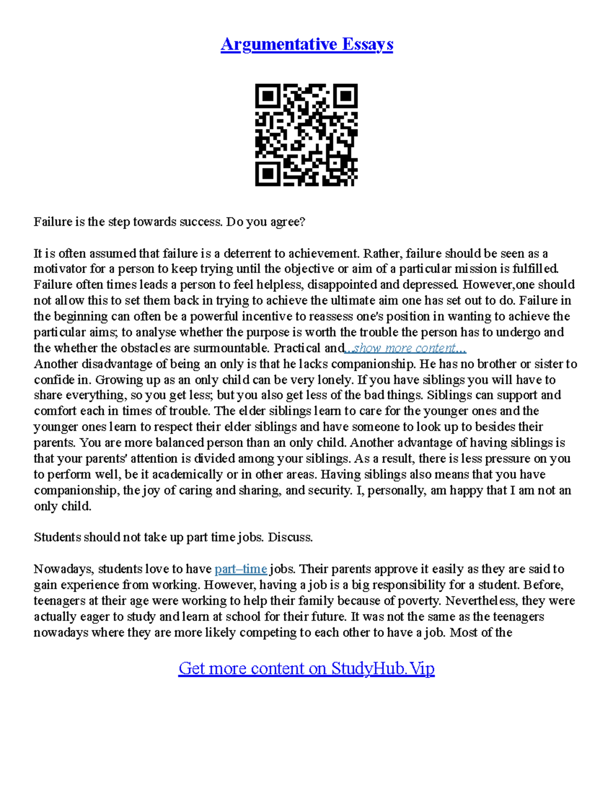 Best Argumentative Essay - Argumentative Essays Failure is the step ...