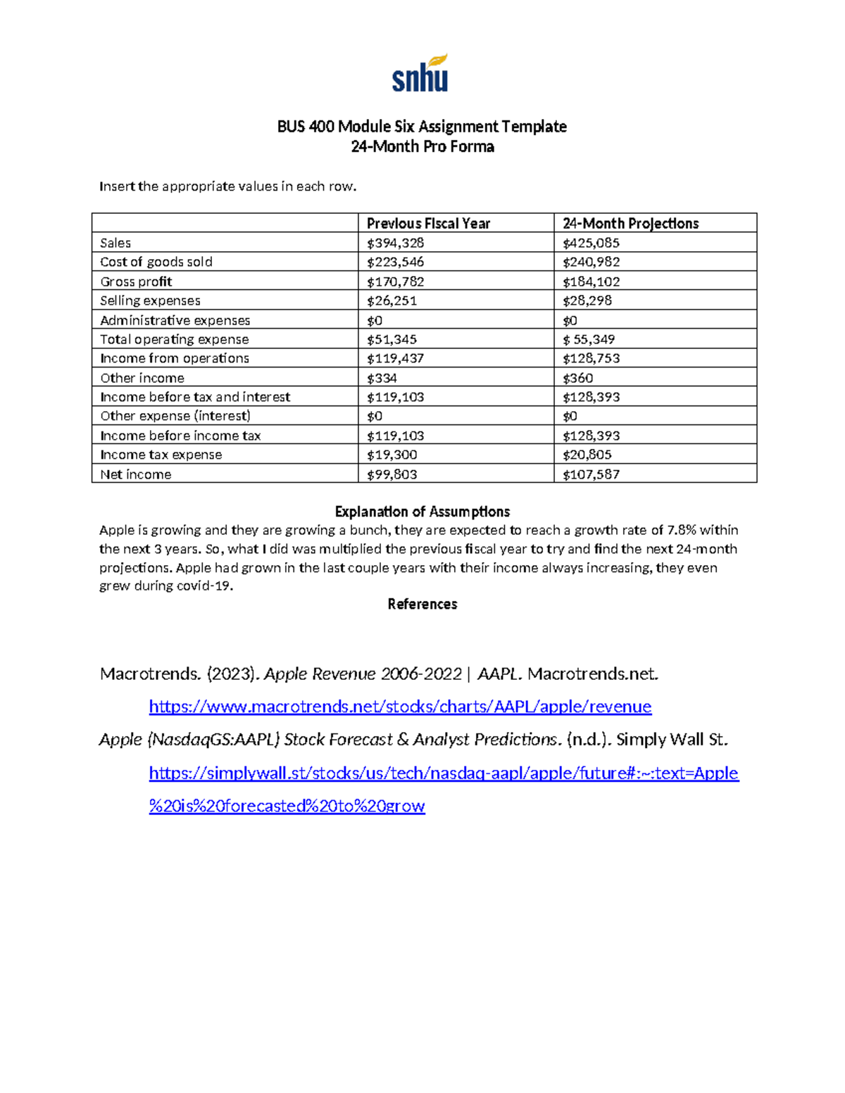 BUS 400 Module Six Assignment Template - BUS 400 Module Six Assignment ...