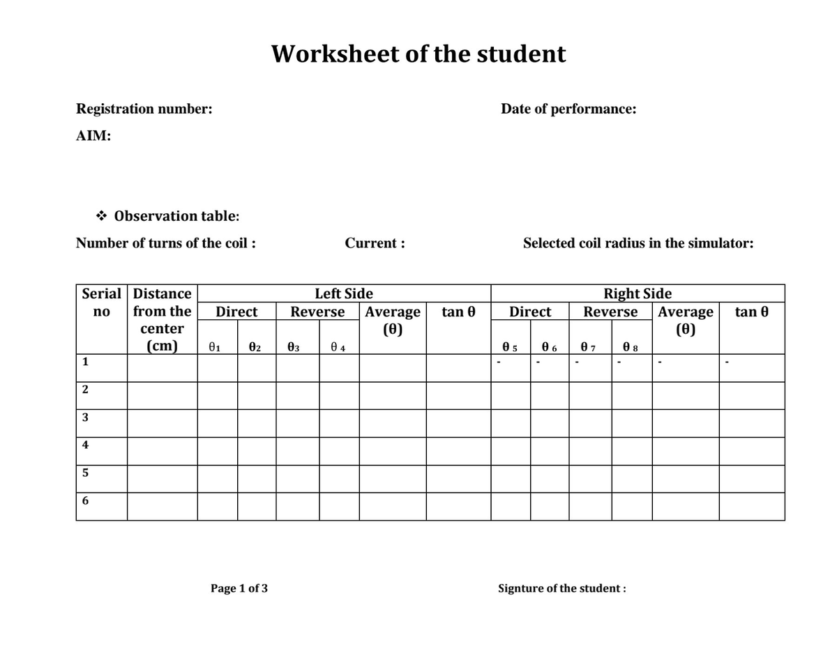 EXP 2 Worksheet of the student - Engineering Physics - Studocu