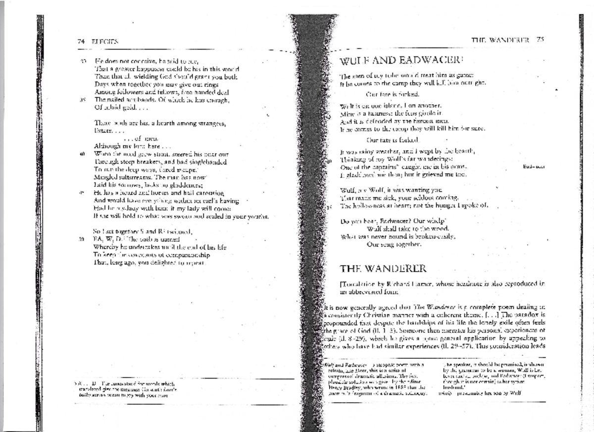 The Wanderer and The Seafarer - basic education - Studocu