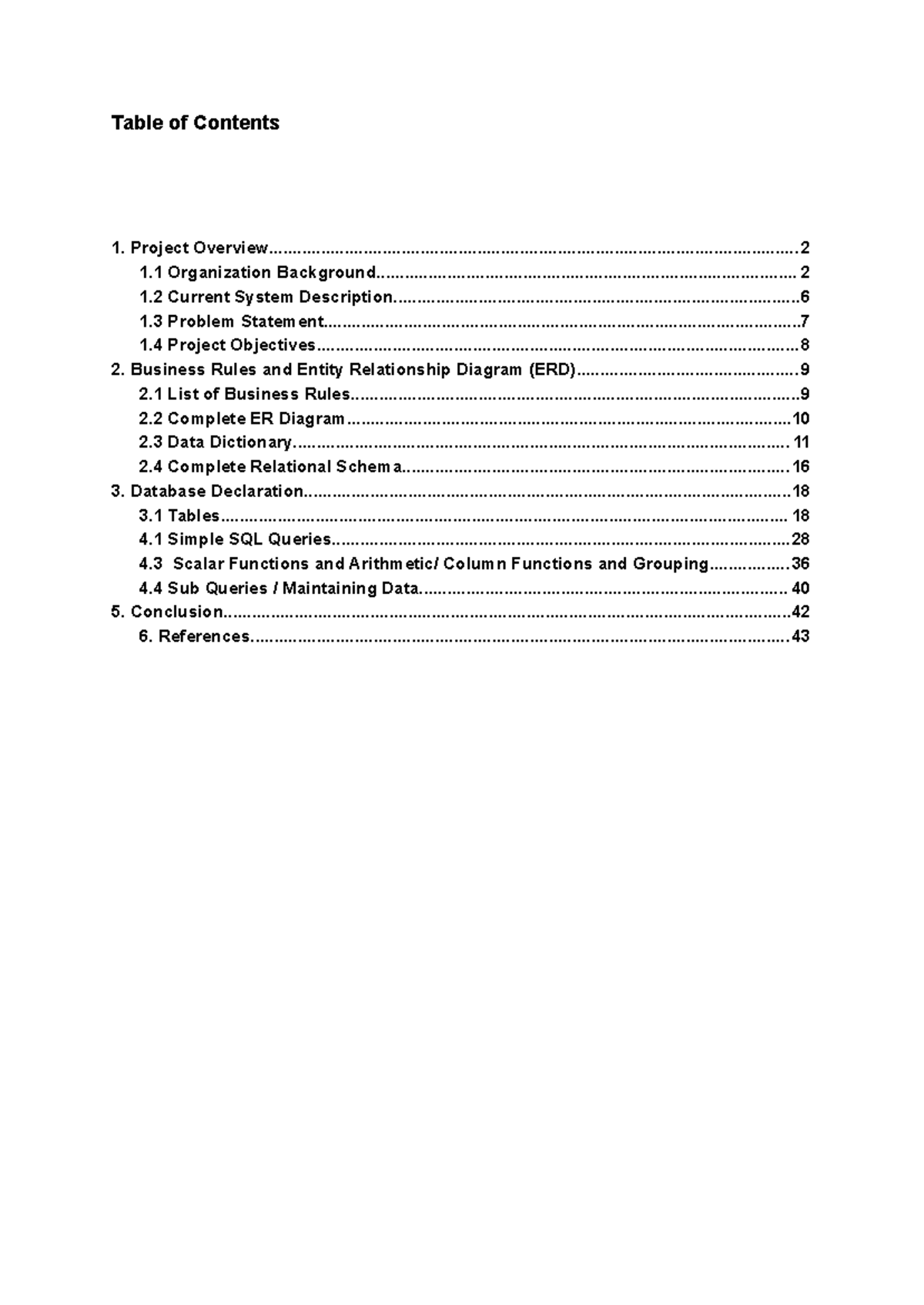 Final Report ICT200 - Table of Contents Project - Studocu