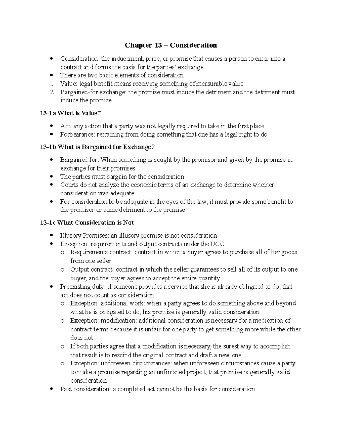 Understanding Consideration in Contracts - Studocu