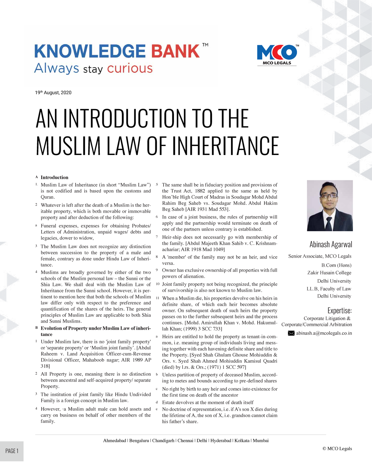 An Introduction to the Muslim Law of Inheritance - AN INTRODUCTION TO ...