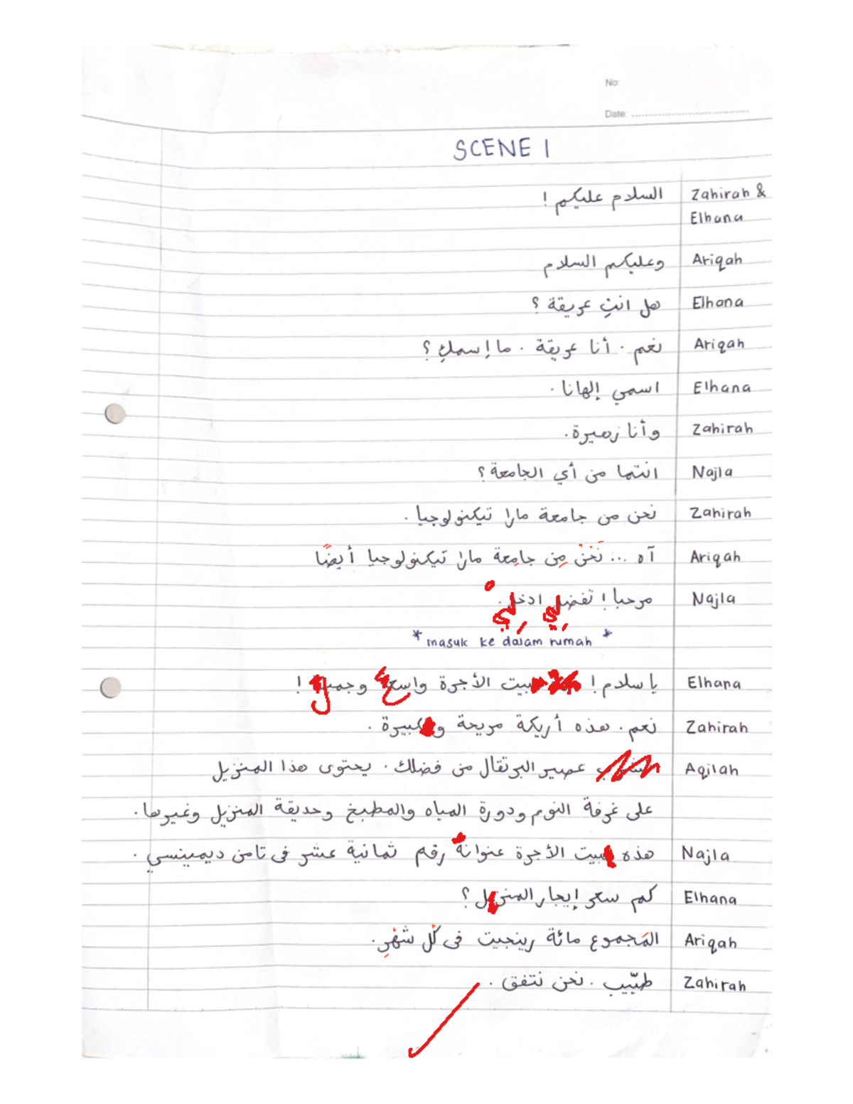 401 NZ Skrip Roleplay ARAB - No Date SCENE I ! polite p hell Zahirah Elhana pathell patiency ...