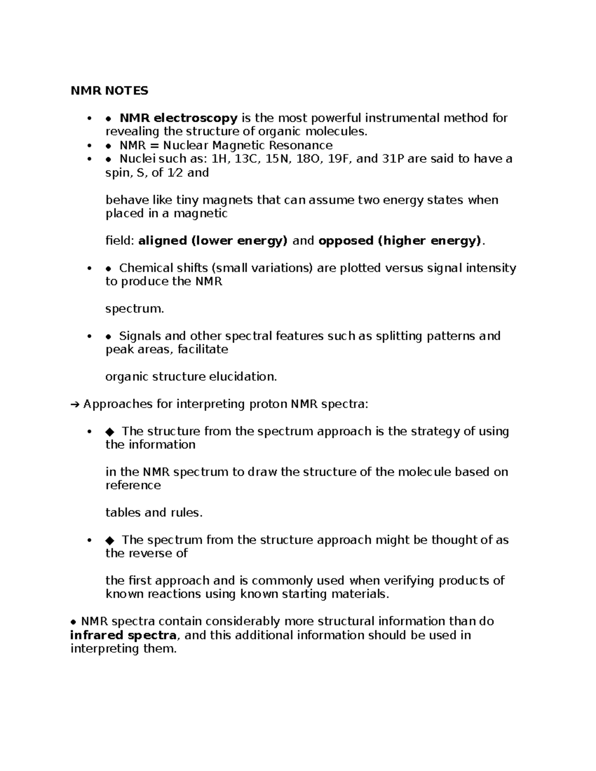 NMR Notes - NMR NOTES NMR electroscopy is the most powerful ...
