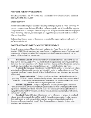 Walter Project Proposal - SCHOOL OF EDUCATION A RESOURCE PROJECT ...