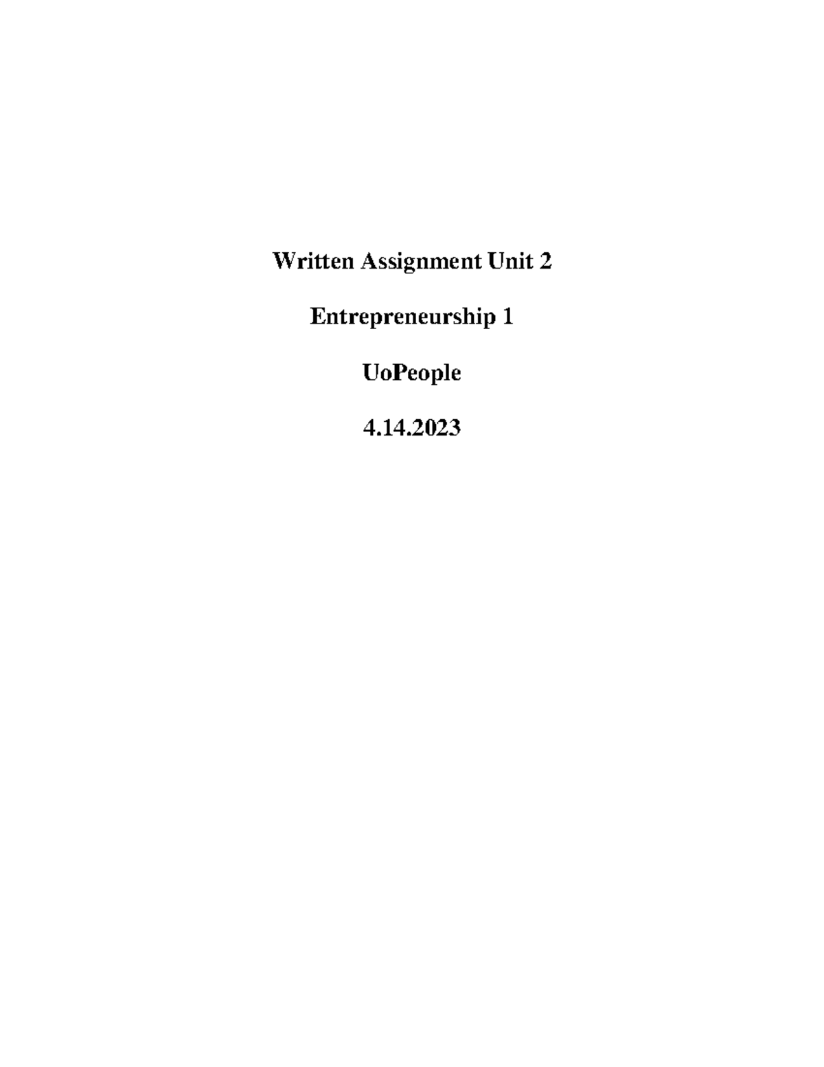 Entr WA2 - Business Law, Ethics and Social Responsibility (BUS 5115) - Written Assignment Unit 2 ...