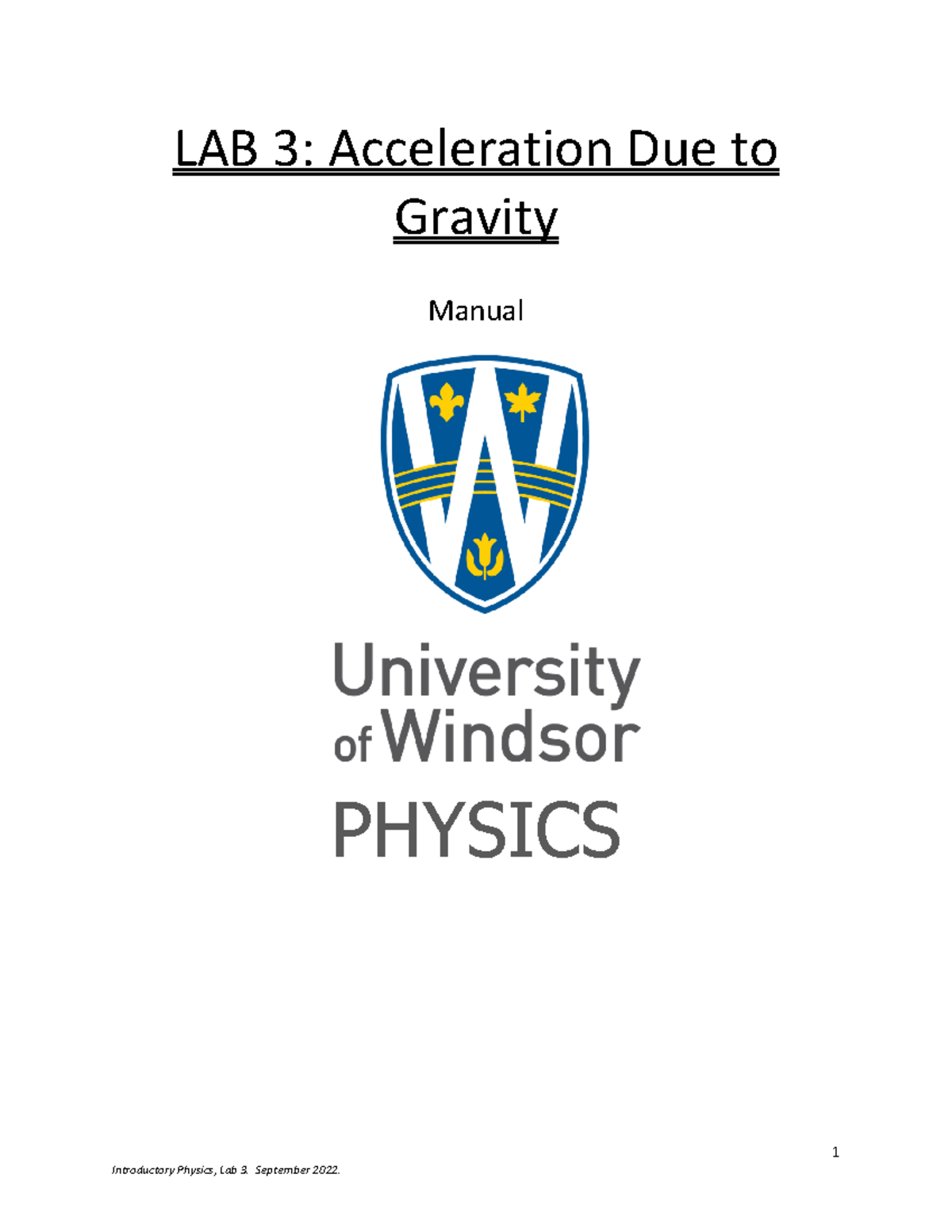 LAB 3- Acceleration Due to Gravity - 1 LAB 3: Acceleration Due to ...