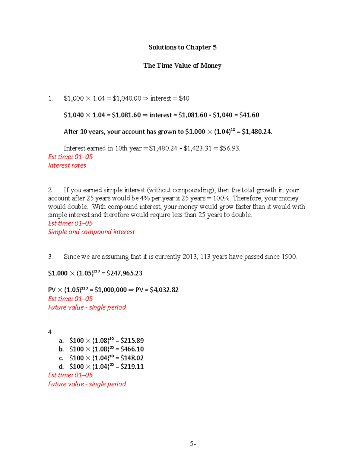 Solutions to Chapter 5 - Warning: TT: more functions defined than expected Solutions to Chapter ...