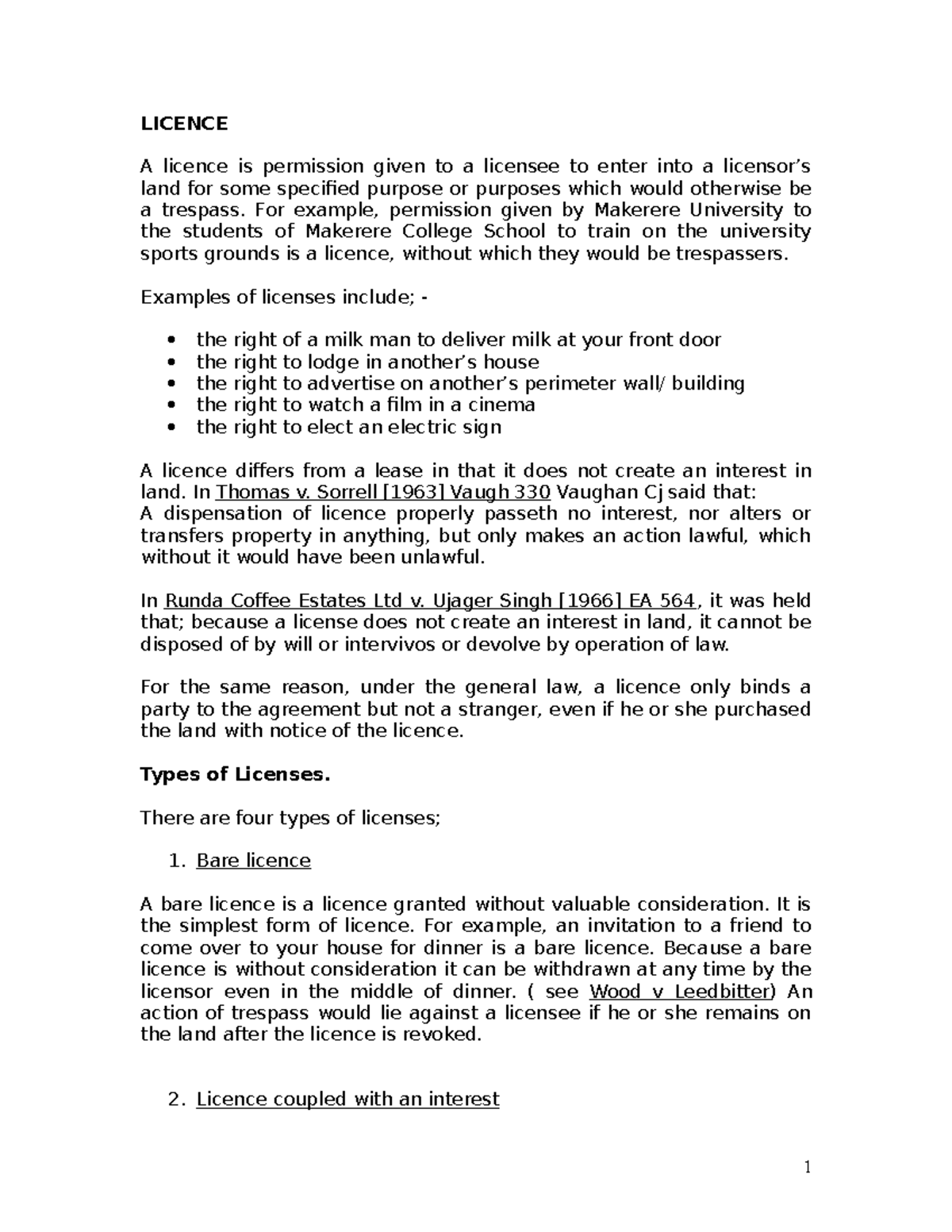 Licences - Readers of notes on licenses can expect to find information ...