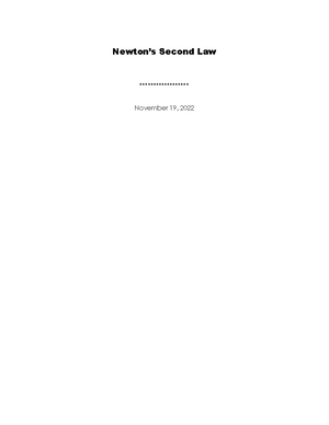 PHY 150 M4 Newton's Second Law Lab Report - Newton’s Second Law James ...