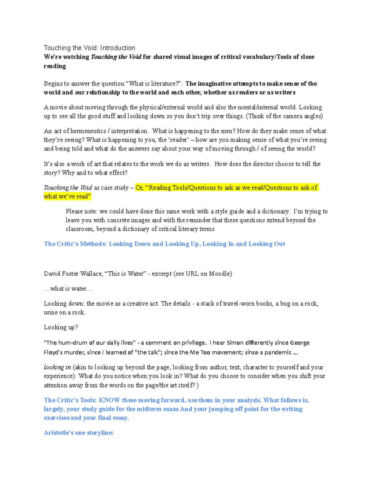 Touching the Void Introduction - Touching the Void: Introduction We’re ...