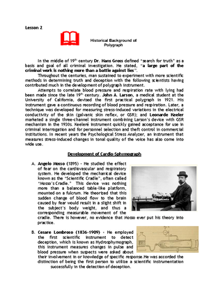 Early Method of Detecting Deception - Lesson 1 Ordeal, Trial or ...