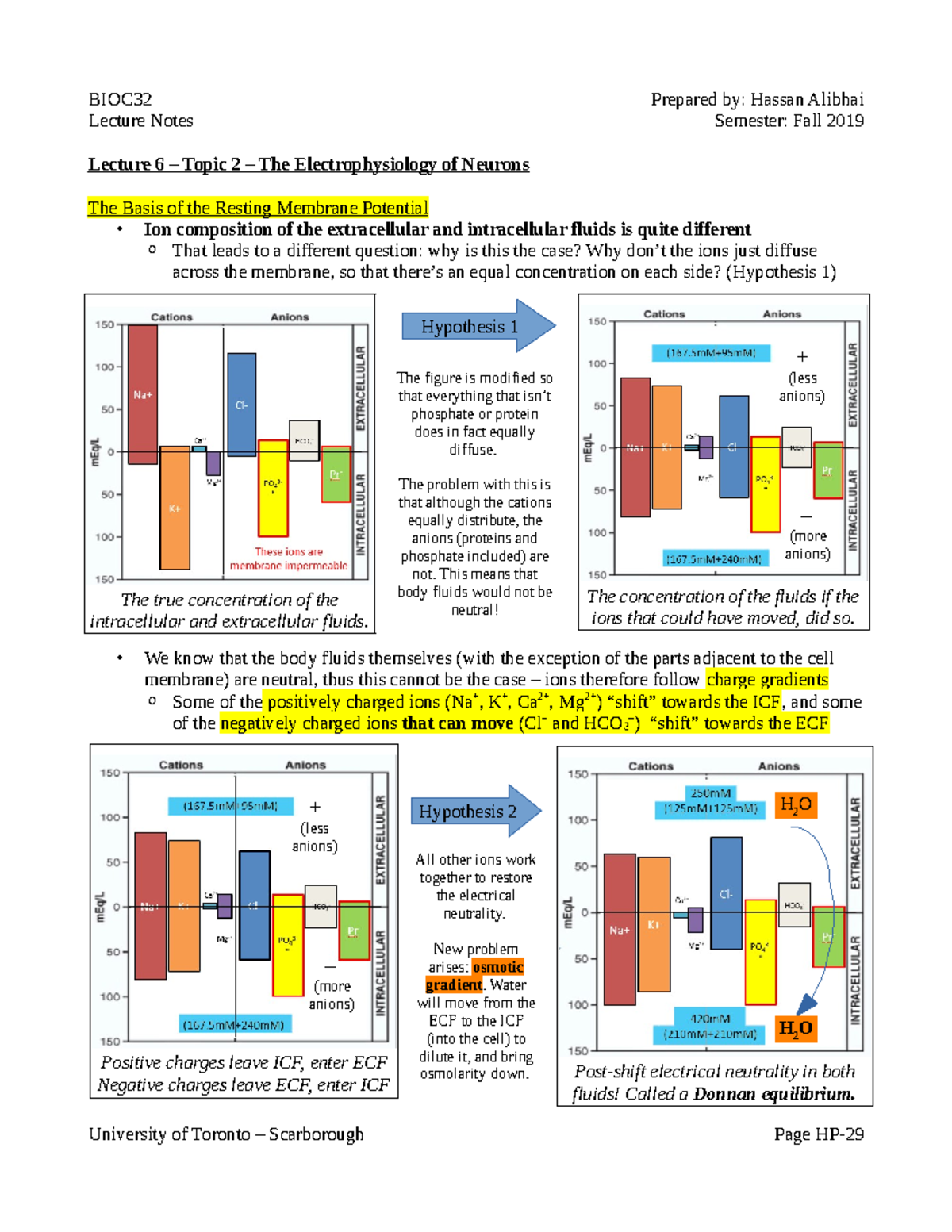 BIOC32 Lecture 6 - Lecture Notes Semester: Fall 2019 Lecture 6 – Topic ...