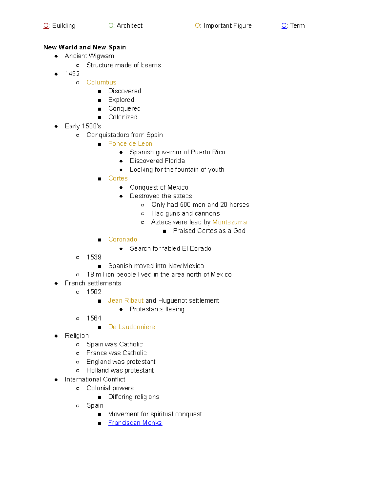 ARTHC 365 Amer Arch - lecture notes from this course - New World and ...