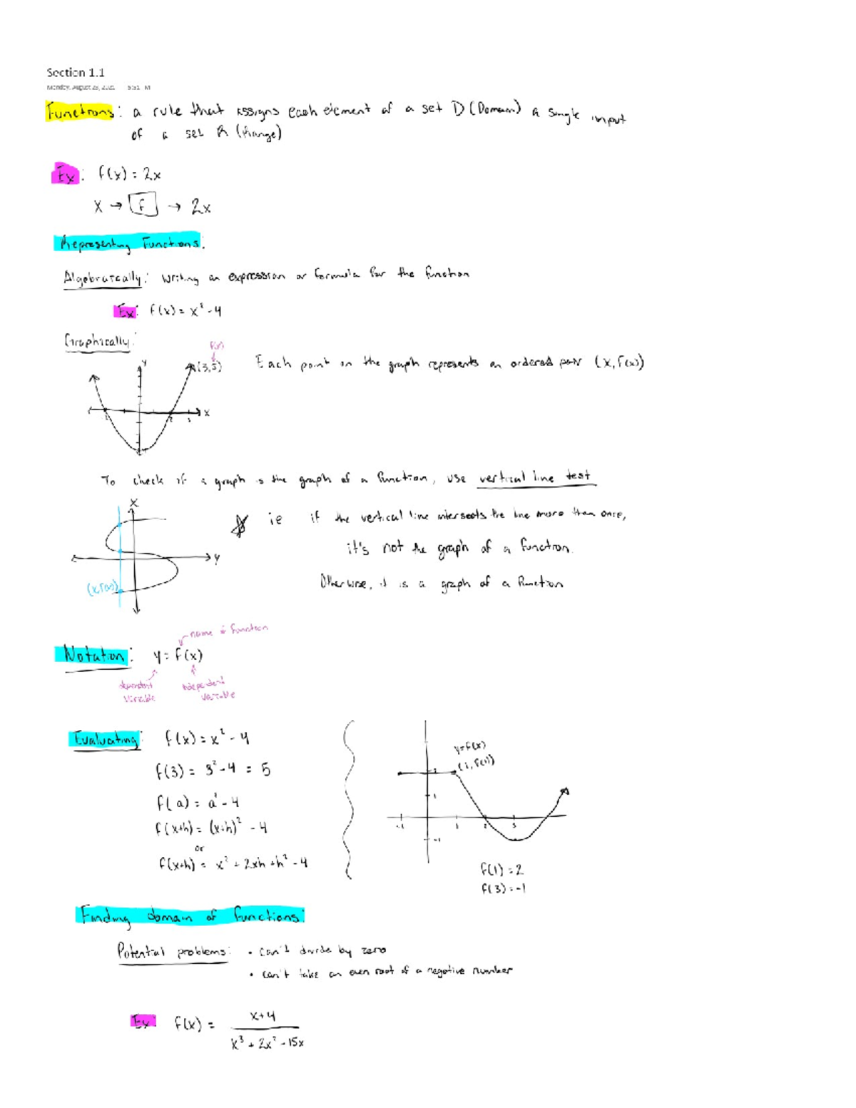 Section 1.1 Functions - MTH 161 - Studocu