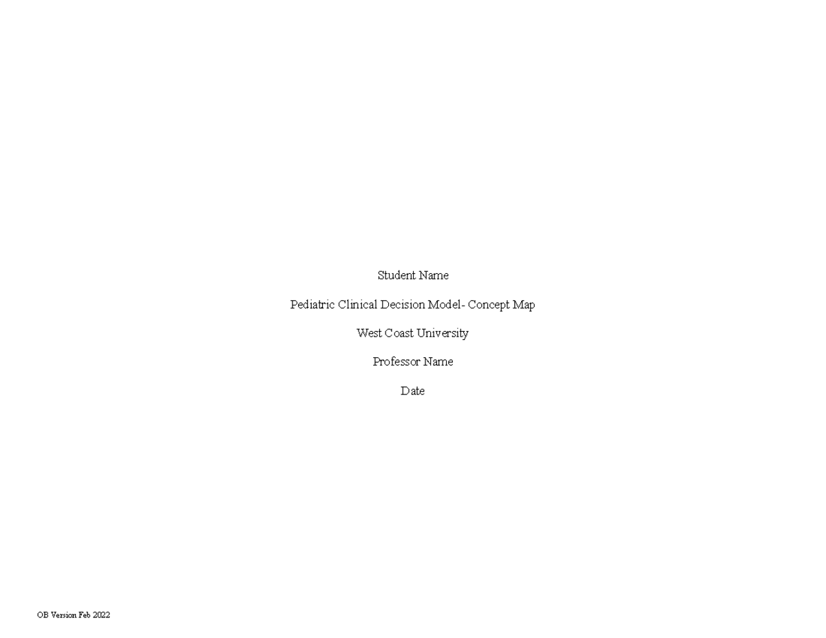 Pediatric Clinical Decision Concept Map - Studocu