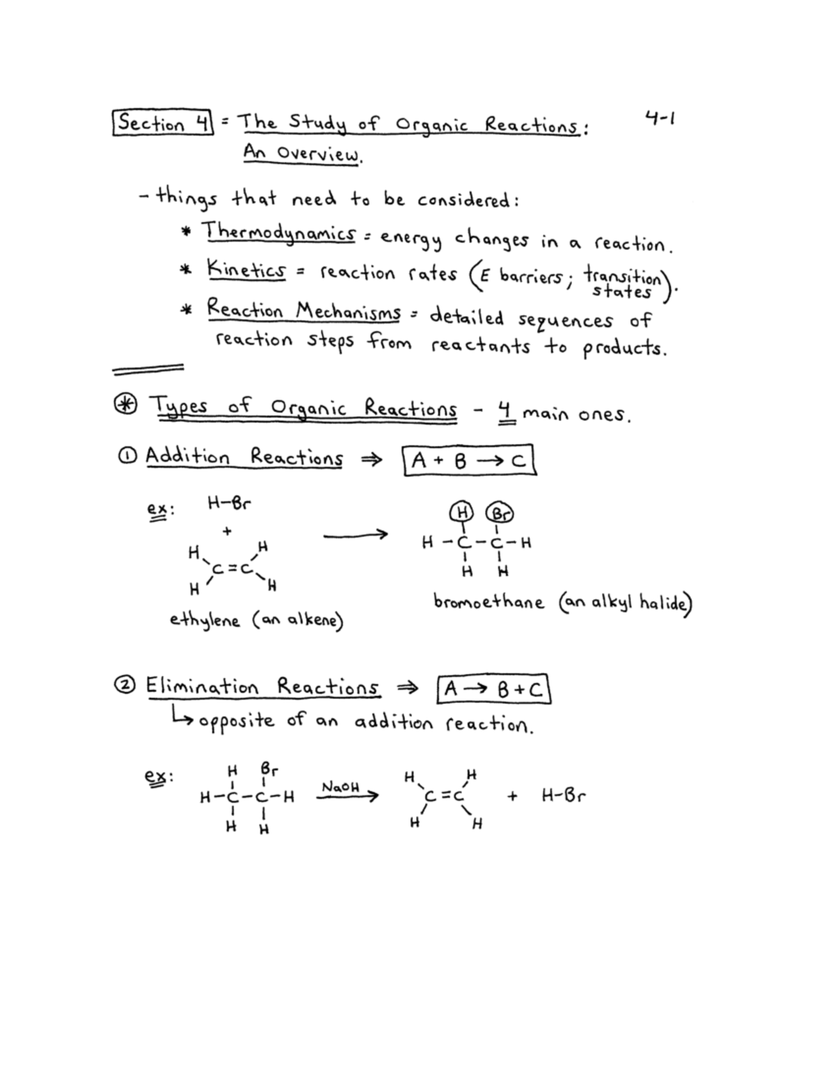 The study of organic reactions - CHM 251 - Studocu