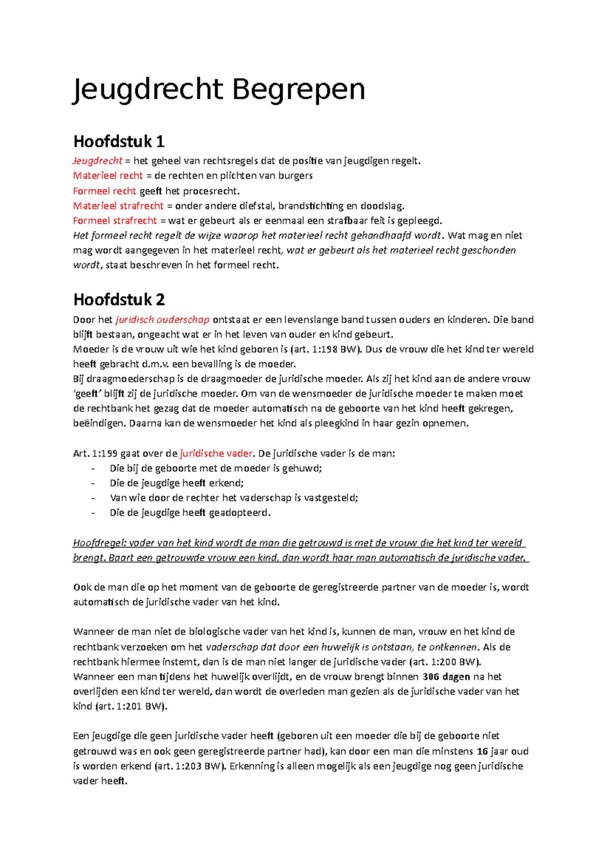 Jeugdrecht Begrepen Hoofdstuk 1,2,3,4,7,8,9,10,16,17 & 18 - Jeugdrecht ...