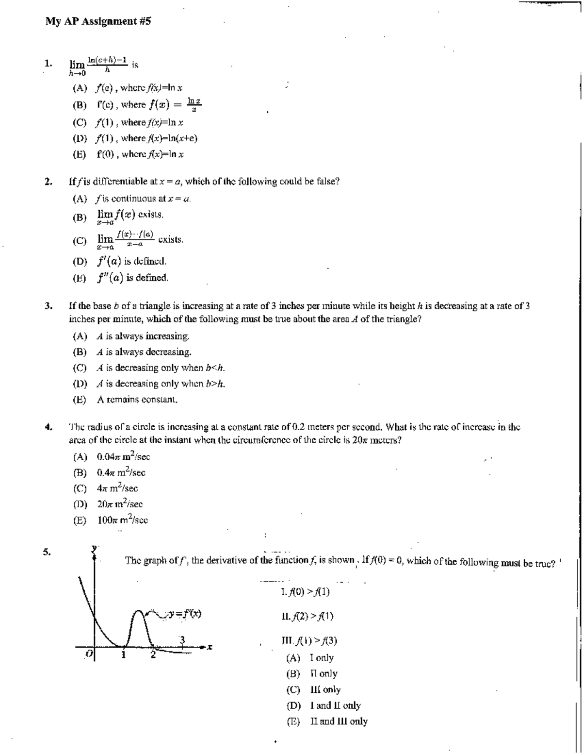 A6 My AP assignment 5 #1-15 - Studocu
