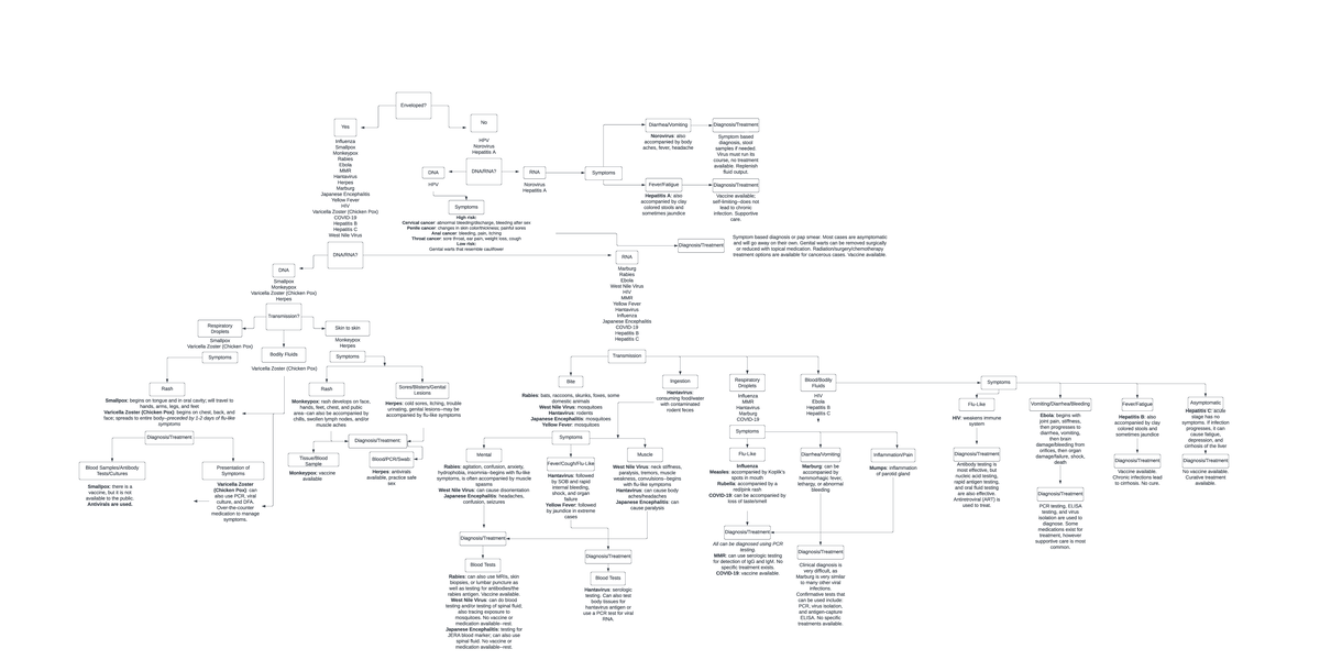 Viruses Spreadsheet - Enveloped? Yes No Influenza Smallpox Monkeypox ...