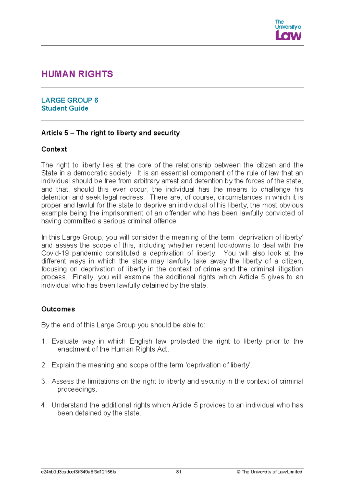2324 hum level 5 lg06 ce01 student guide - HUMAN RIGHTS LARGE GROUP 6 ...