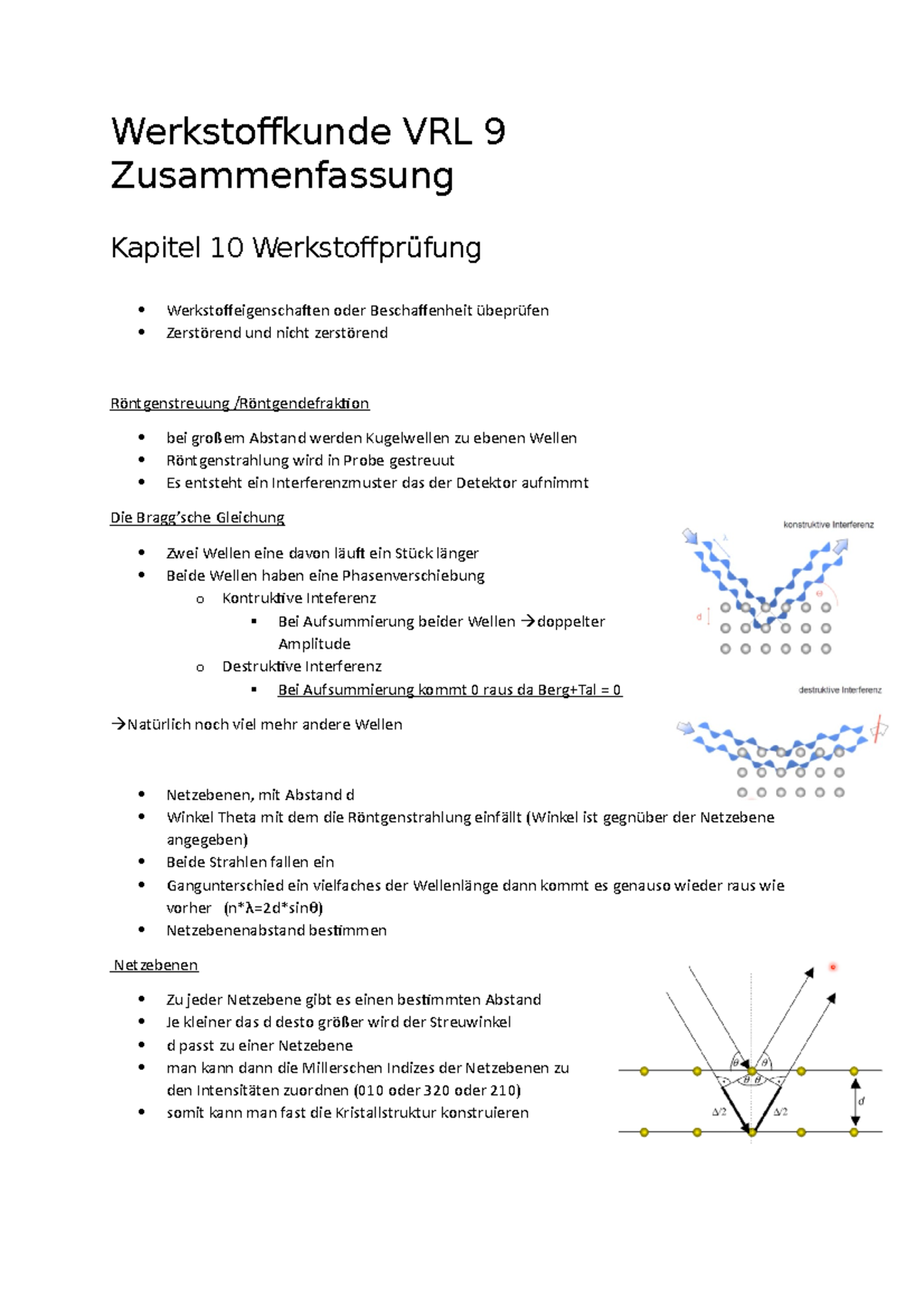 Werkstoffkunde VRL 9 Zusammenfassung - Werkstoffkunde VRL 9 Zusammenfassung Kapitel 10 - Studocu