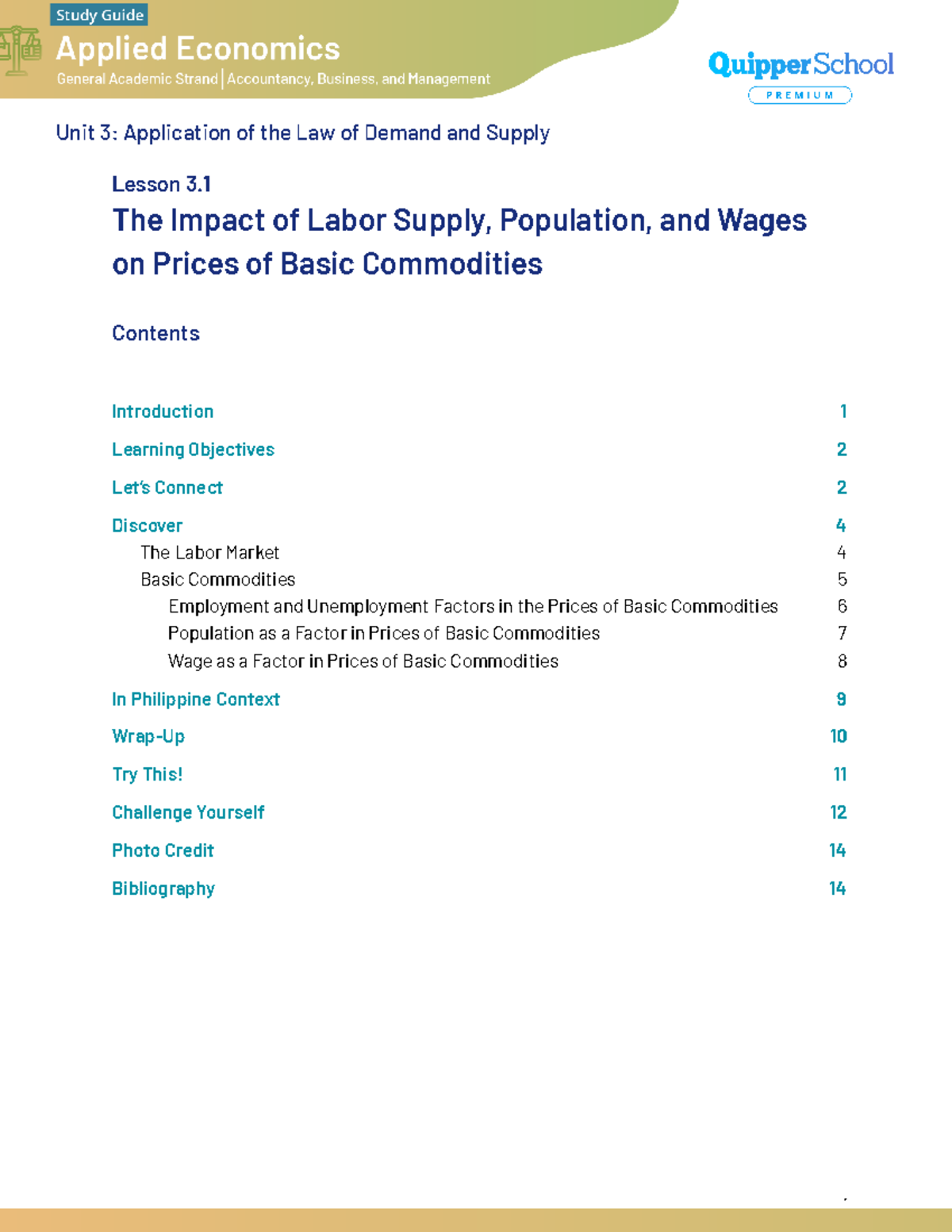 Lesson 1 reviewer - aec - The Impact of Labor Supply, Population, and ...