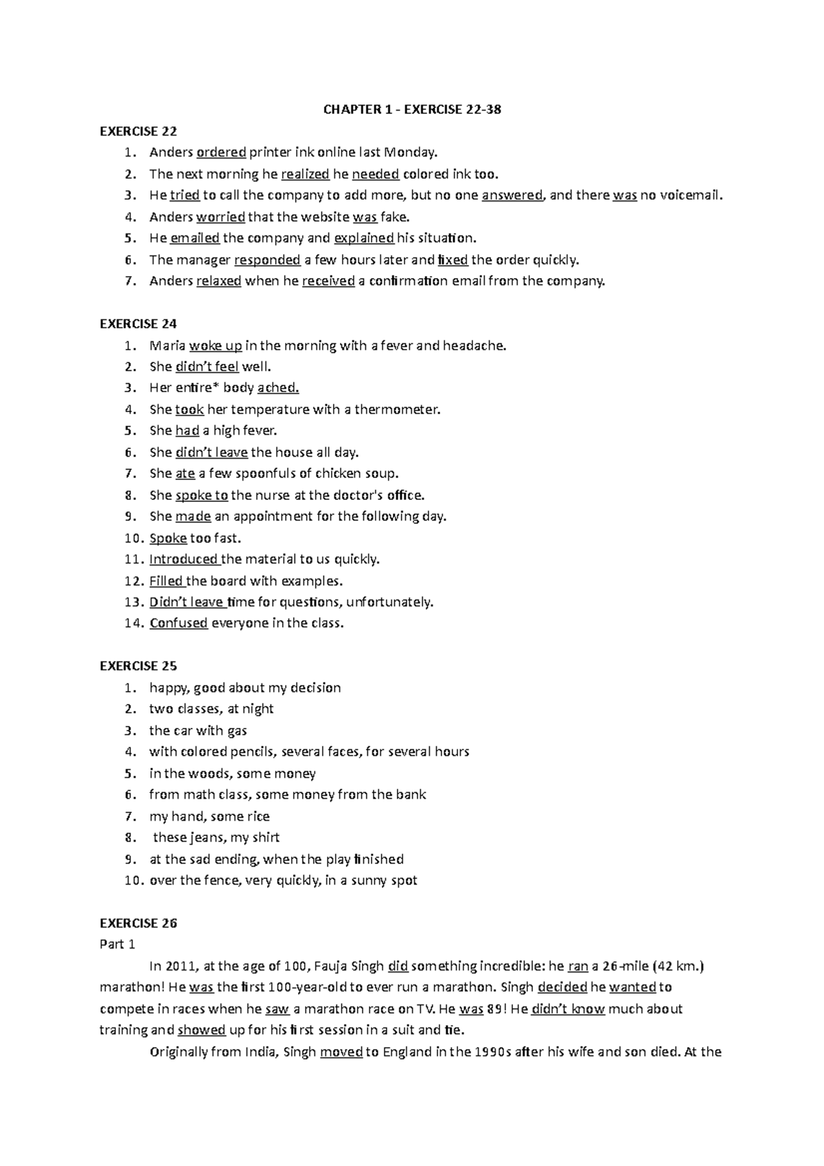 Understanding And Using English Grammar Chapter 1 Exercise Studocu